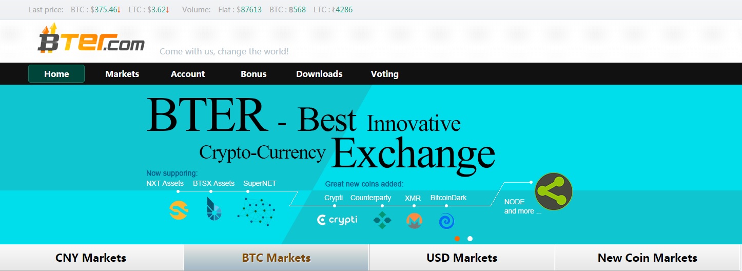 Bter.com - надежная биржа криптовалют
